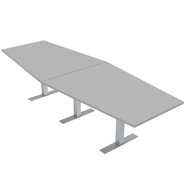 10 Person Modular Rectangle Conference Table Metal Bases Power Modules ...