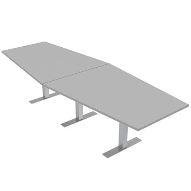 12' Rectangular Modular Conference Table Metal T-Bases Power And Data ...