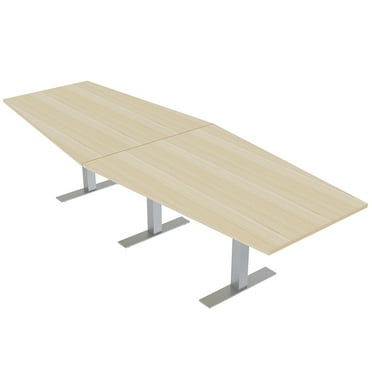 12 Person Rectangular Powered Modular Conference Table Metal Bases ...