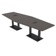 6 Person 8X4 Oval Conference Table with Metal Bases And Power Modules ...