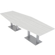 12' Modular Arc Rectangle Conference Table w/Electric And Square Bases ...