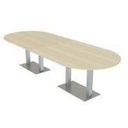 6 Person 8X4 Oval Conference Table with Metal Bases And Power Modules ...