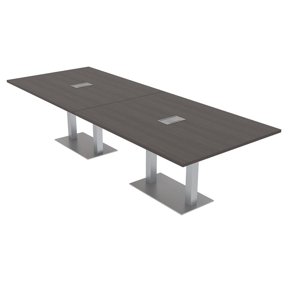 10 Person Modular Rectangle Conference Table Metal Bases Power Modules ...