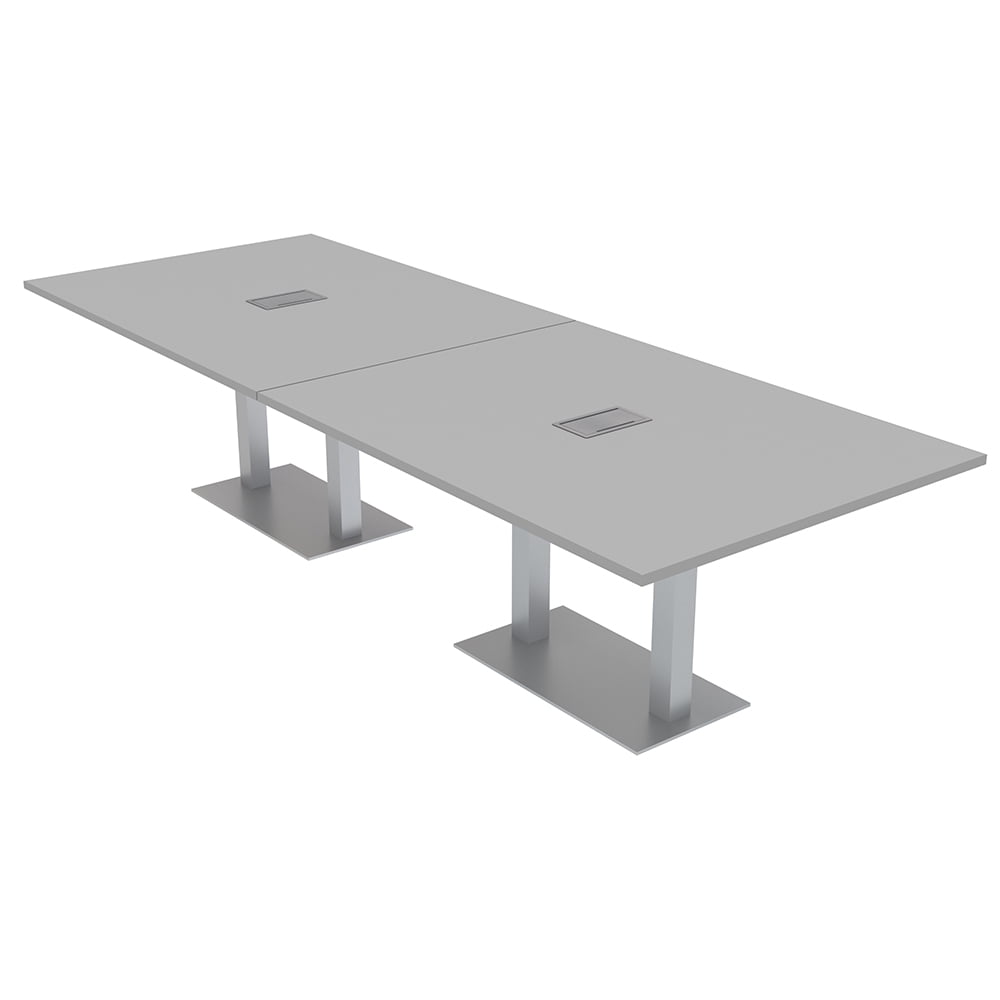 10 Person Modular Rectangle Conference Table Metal Bases Power Modules ...