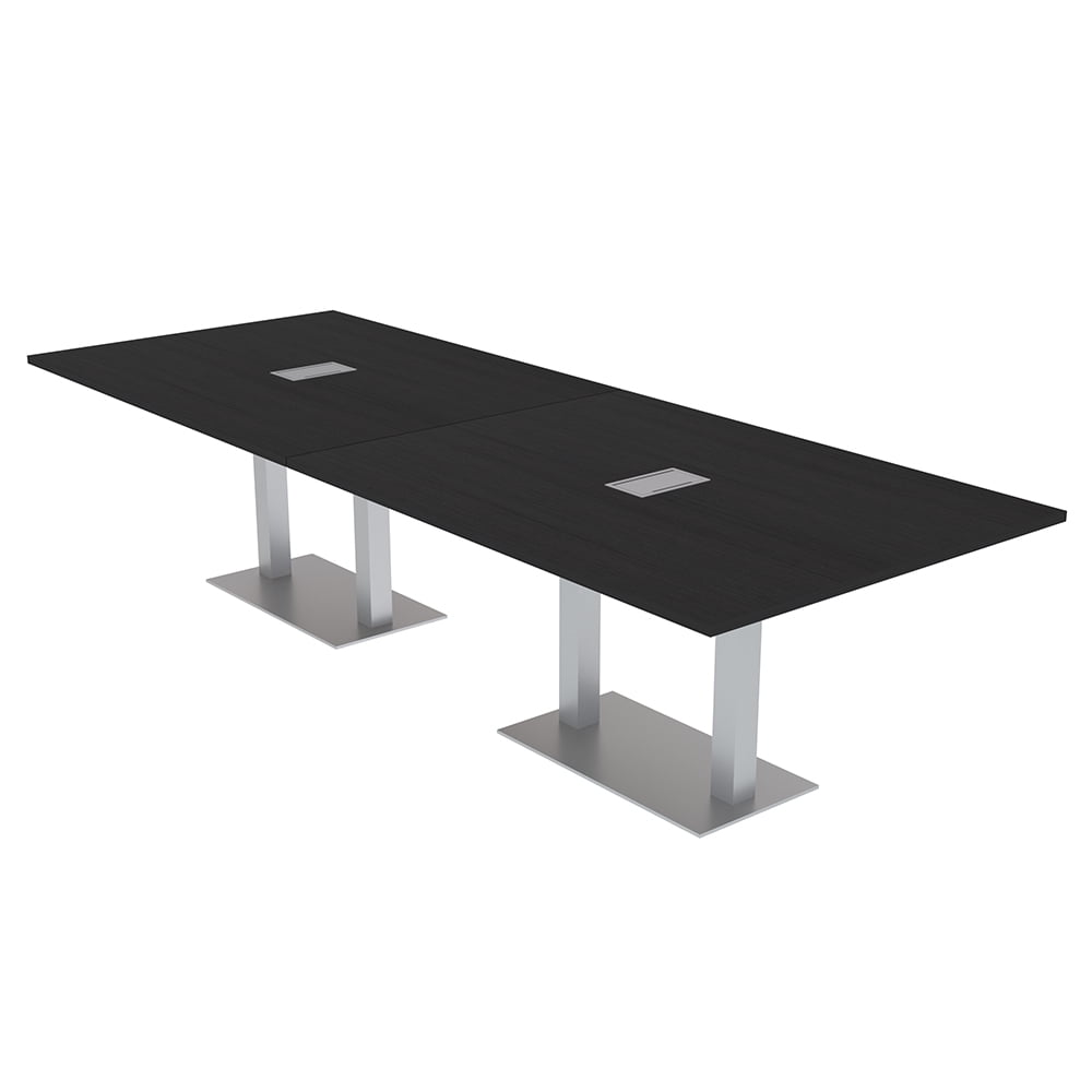 10 Person Modular Rectangle Conference Table Metal Bases Power Modules ...
