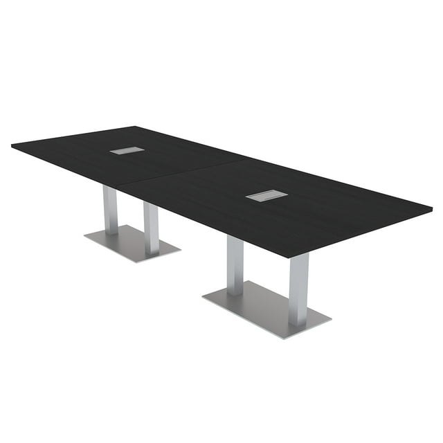 10 Person Modular Rectangle Conference Table Metal Bases Power Modules ...