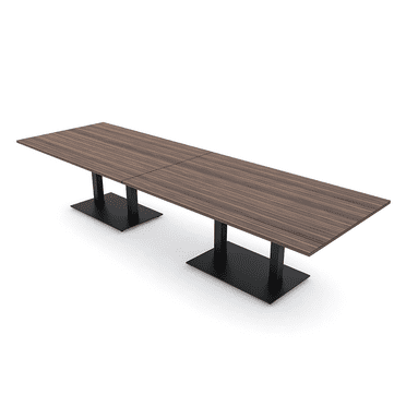 10 Person Arc Rectangle Powered Modular Conference Table Metal T Bases ...