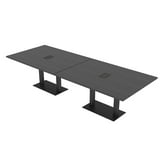 10 Person Modular Rectangle Conference Table Metal Bases Power Modules ...