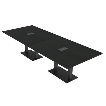 12' Modular Oval Conference Table With Metal Bases And Electric Units ...