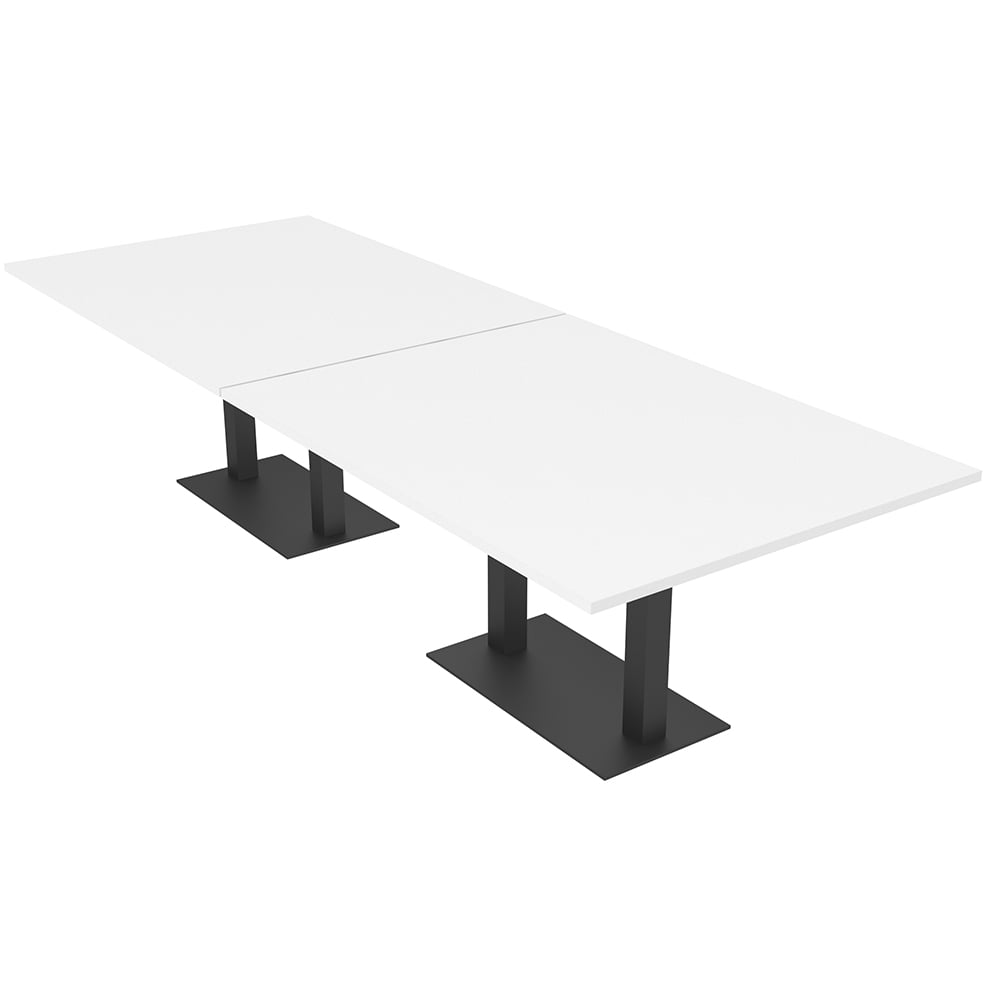 10 Person Modular Rectangle Conference Table Metal Bases Power Modules ...