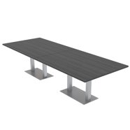 12' Modular Arc Rectangle Conference Table w/Electric And Square Bases ...