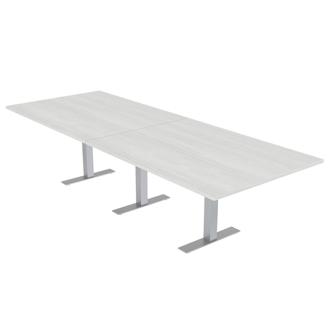10 Person Modular Rectangle Conference Table Metal T-Bases Power Units ...