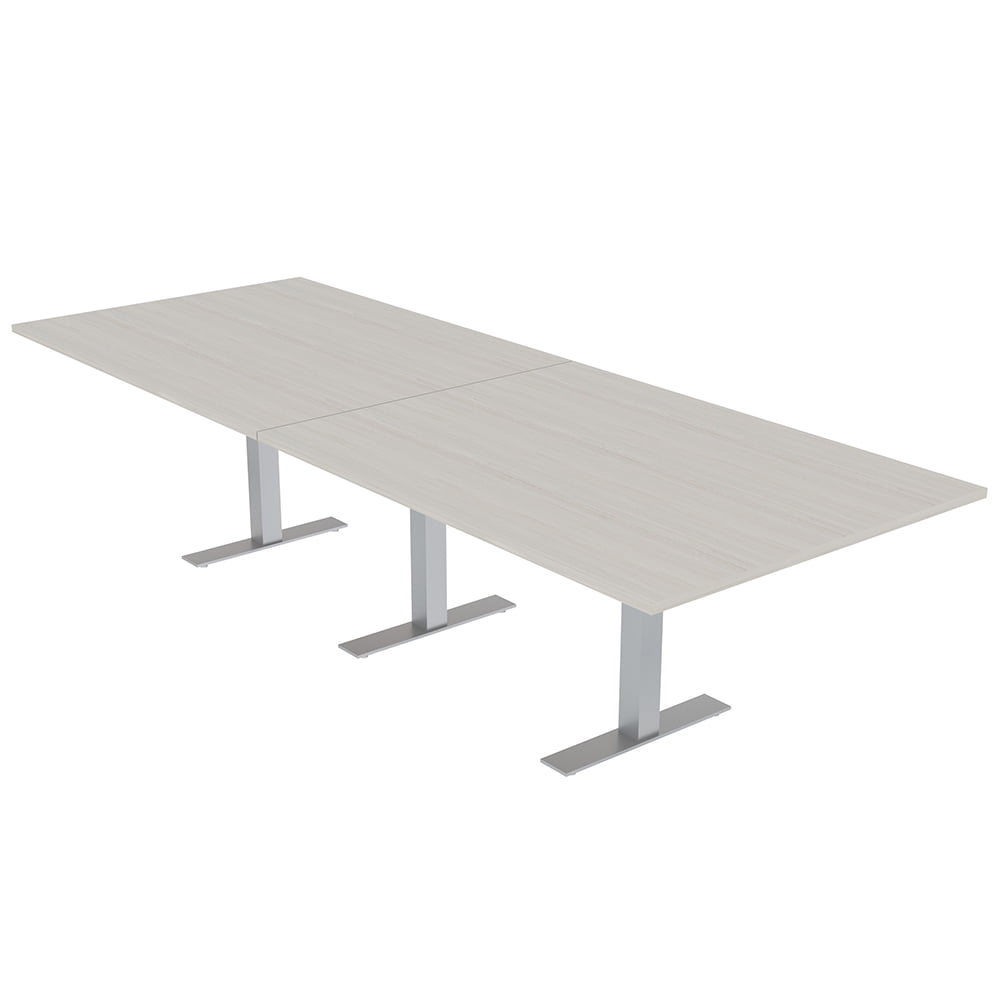 10 Person Modular Rectangle Conference Table Metal T-Bases Power Units ...