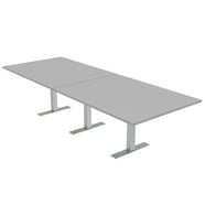 12 Person Rectangular Powered Modular Conference Table Metal Bases ...