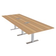 12 Person Rectangular Powered Modular Conference Table Metal Bases ...