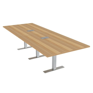 12 Person Rectangular Powered Modular Conference Table Metal Bases ...