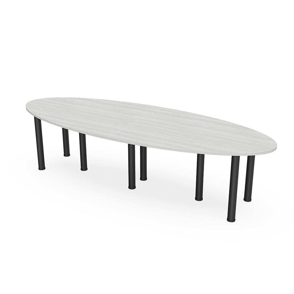 10 Person Oval Conference Table 12'x4' with Power And Data Post Legs ...