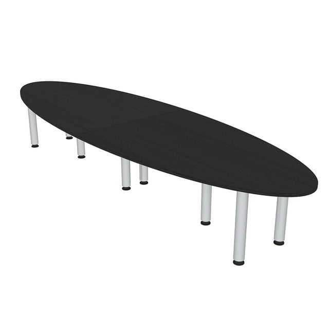 10 Person Oval Conference Table 12'x4' with Power And Data Post Legs ...
