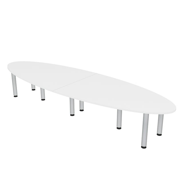 10 Person Oval Conference Table 12'x4' with Power And Data Post Legs ...