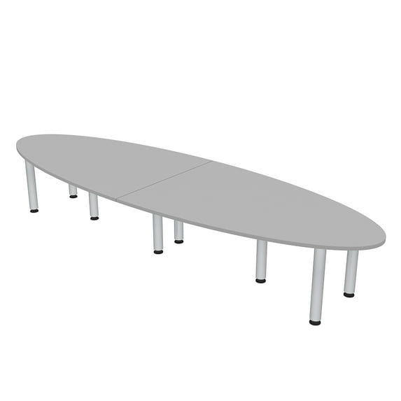 10 Person Oval Conference Table 12'x4' with Power And Data Post Legs ...