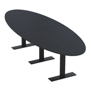 22' Modular Oval Boardroom Table With Metal T Bases And Electric Units ...