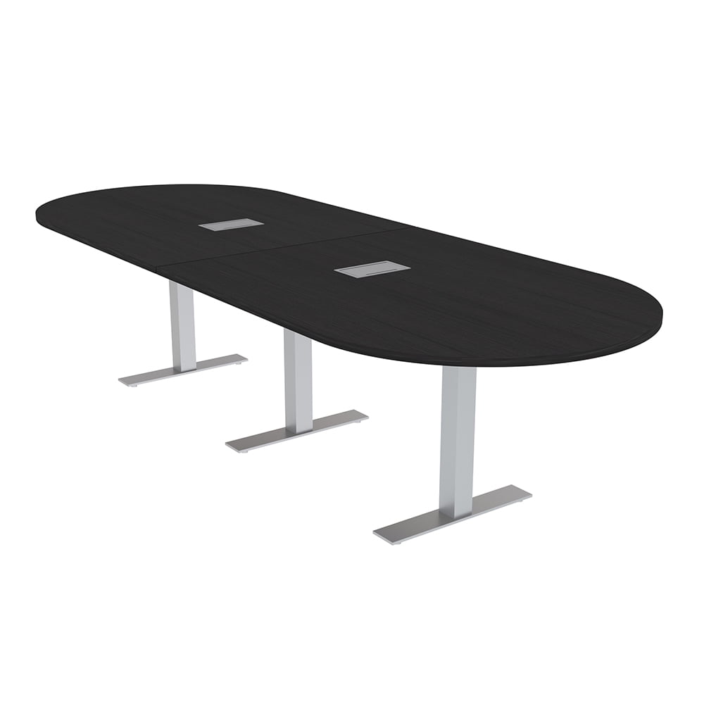 10 Person Racetrack Conference Room Table Metal T Bases Power Modules - Walmart.com