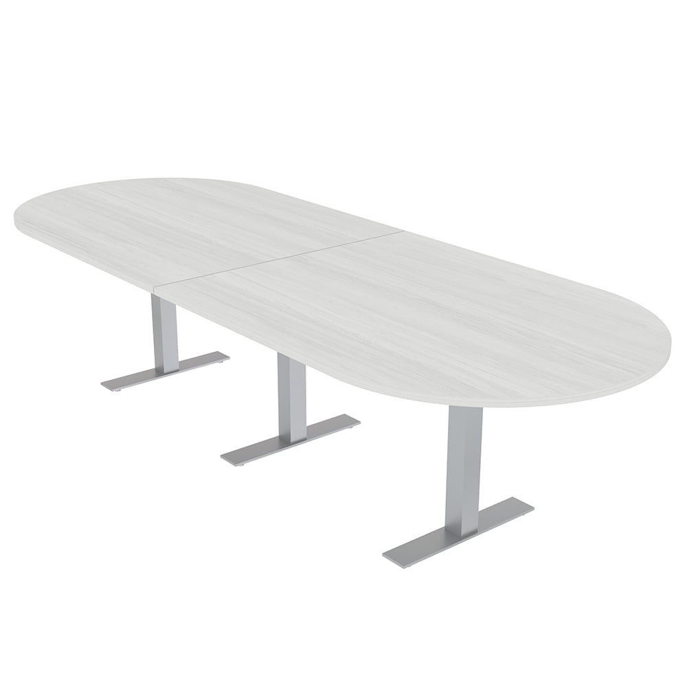 10 Person Racetrack Conference Room Table Metal T Bases Power Modules ...