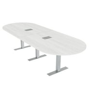 12 Person Rectangular Powered Modular Conference Table Metal Bases ...