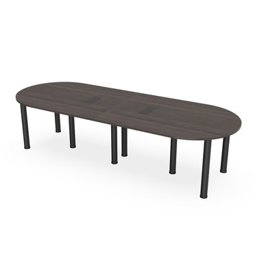 8 Person Racetrack Conference Table With Metal T Bases Electric Units ...