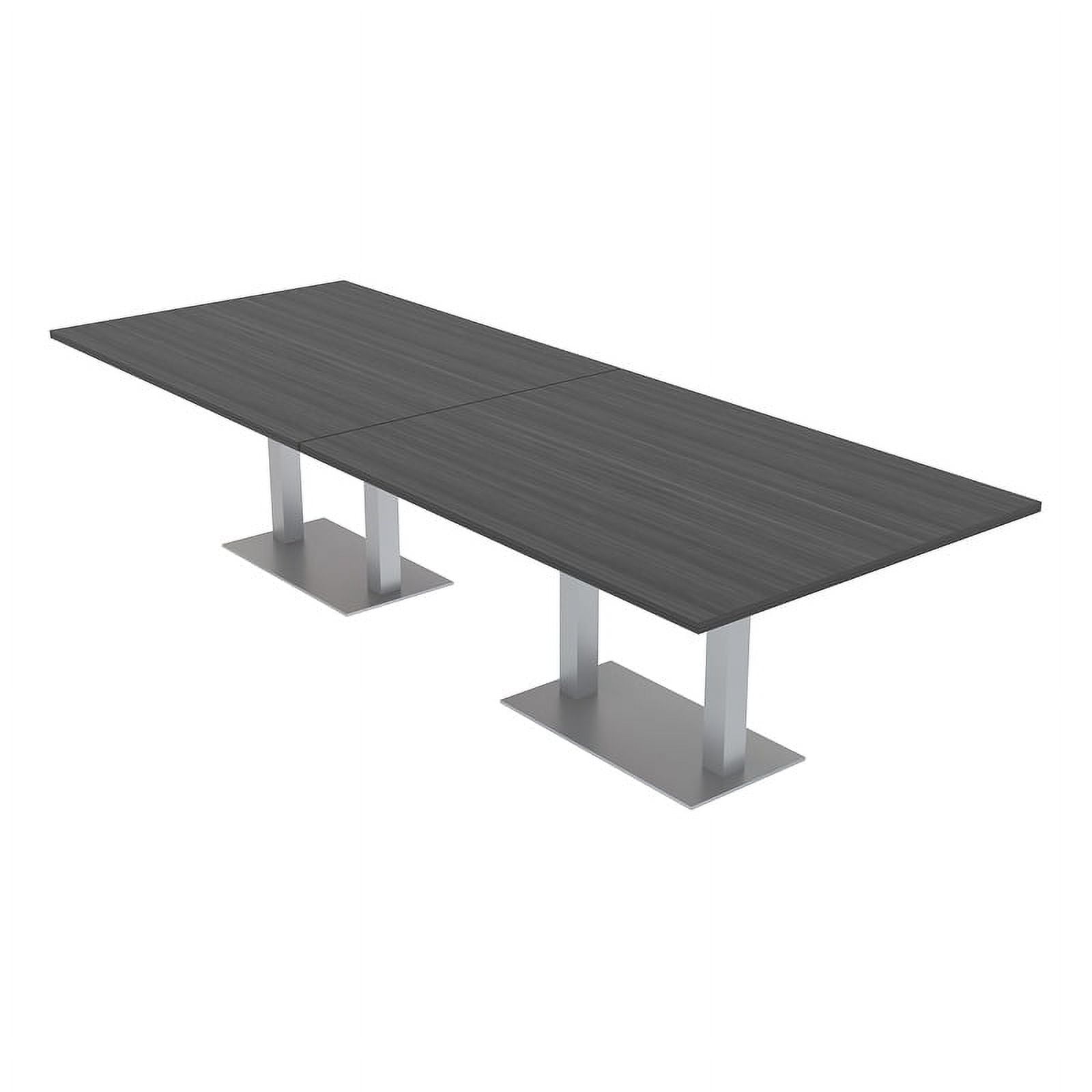 10 Person Rectangular 4X10 Conference Table Metal Double Post Base ...