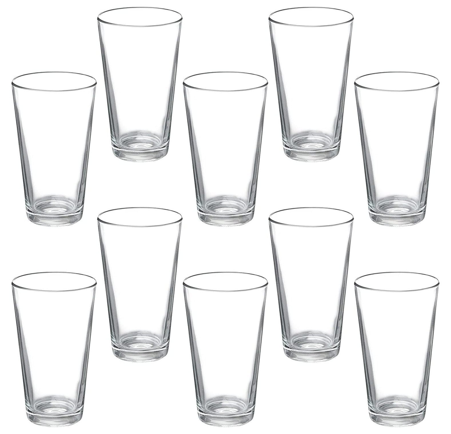 10 Personal Mixing Glasses Set 20 Oz Pub Glass Thick Base Clear