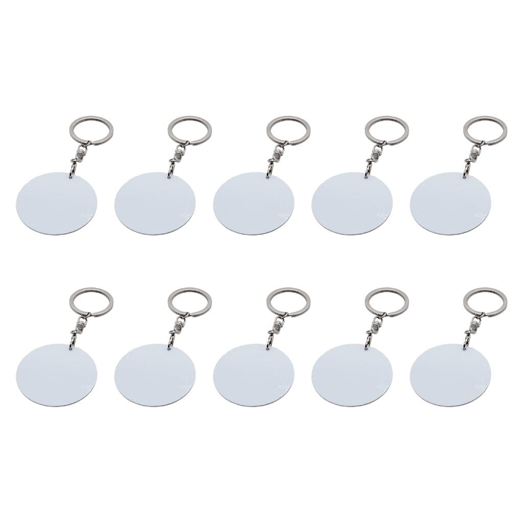 10 Personalized Aluminum Key Rings Heat Transfer Ready for DIY Crafts ...