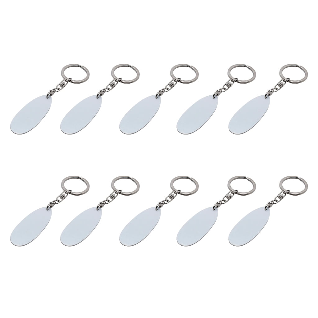 10 Personalized Aluminum Key Rings Heat Transfer Ready for DIY Crafts ...