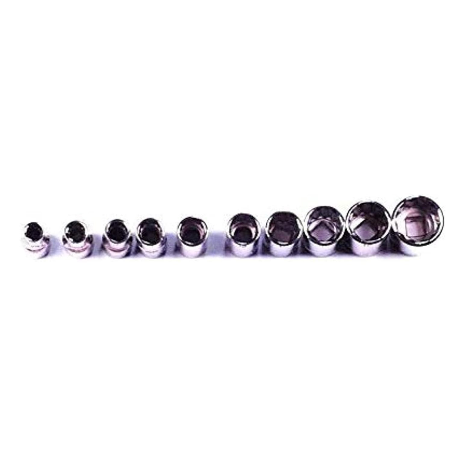 10 Piece 1/4" Inch Drive 12 Point Shallow SAE Sockets - Walmart.com