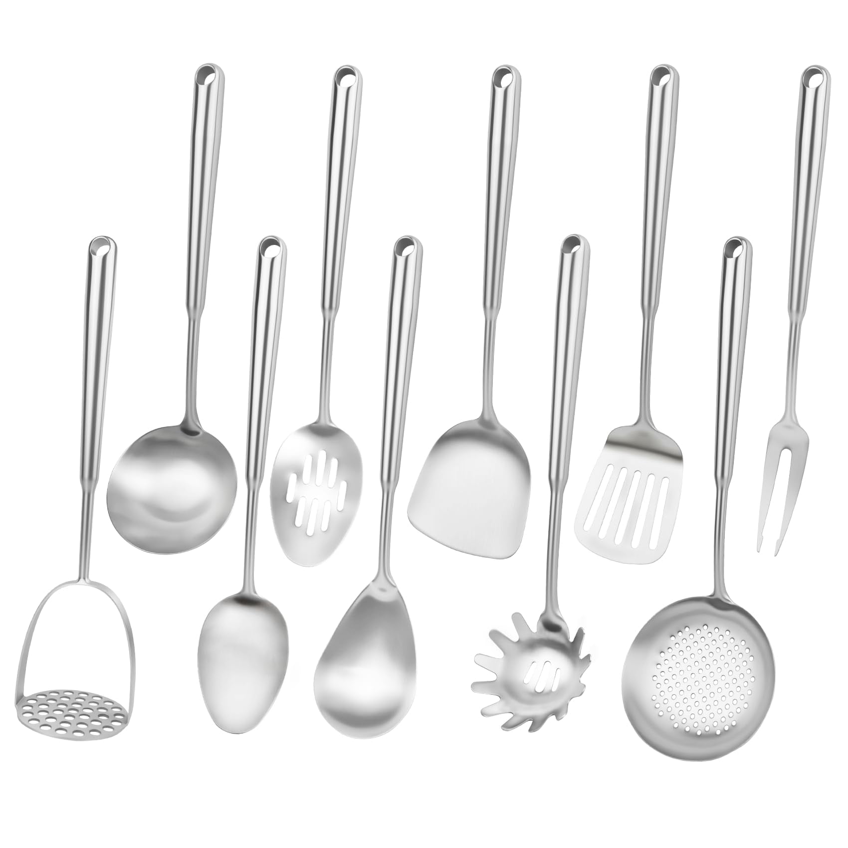10 Piece 18/10 Stainless Steel Kitchen Cooking Utensil Set - Walmart.com