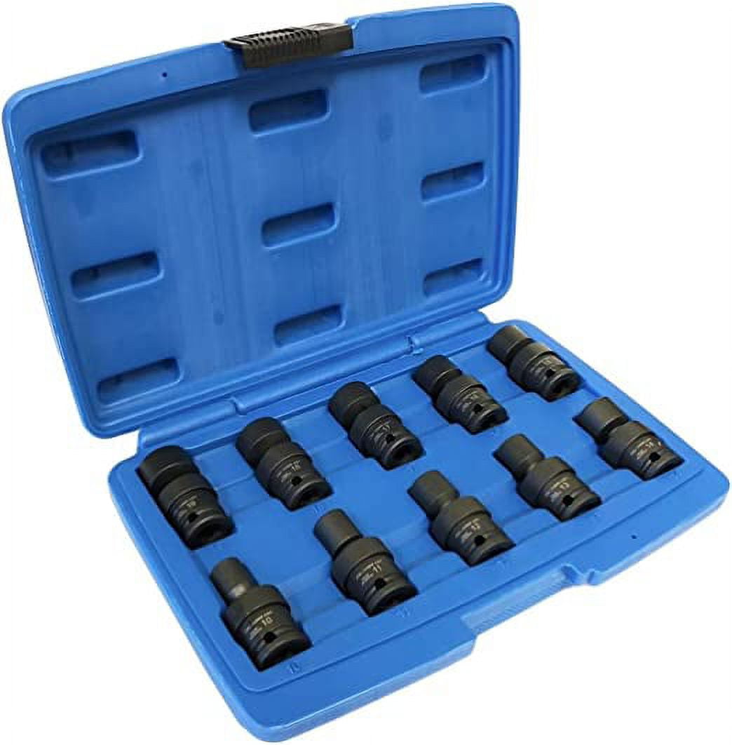 10-Piece 3/8" Drive Shallow Impact Radius Corner Design (Metric ...