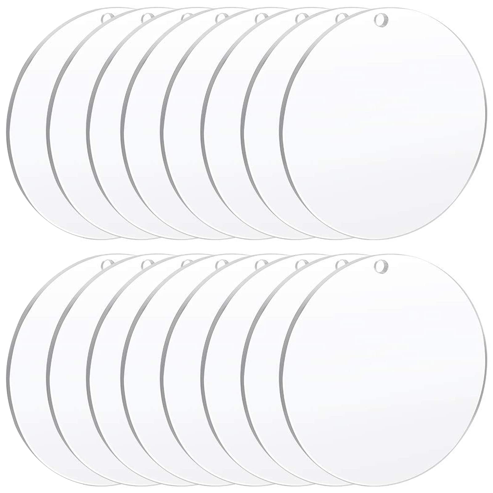 10 Piece Acrylic Disc Transparent, 10 Cm Round Clear Acrylic Plate ...