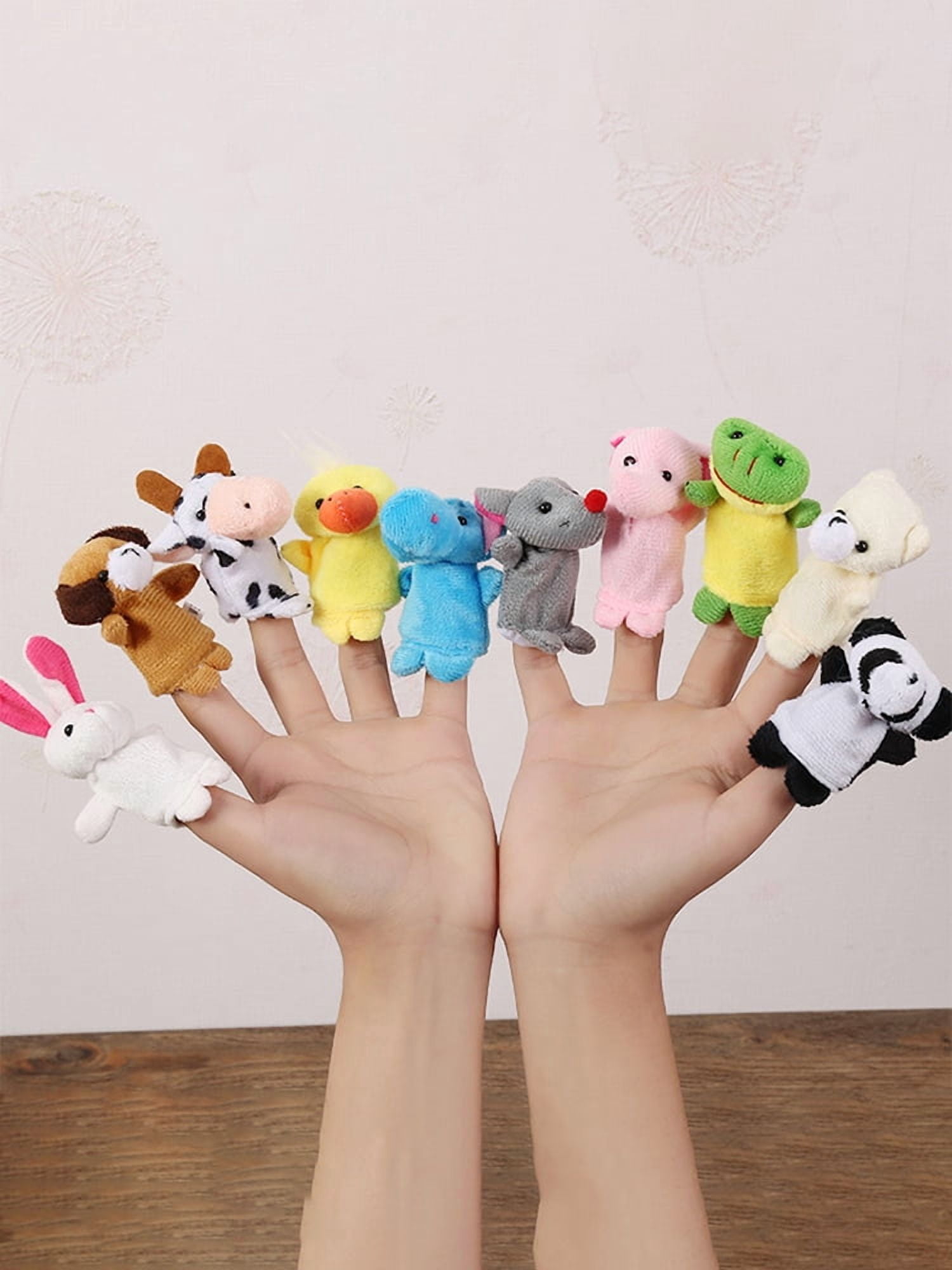 10-Piece Animal Finger Puppet Set, Soft Plush Finger Toys for Kids ...