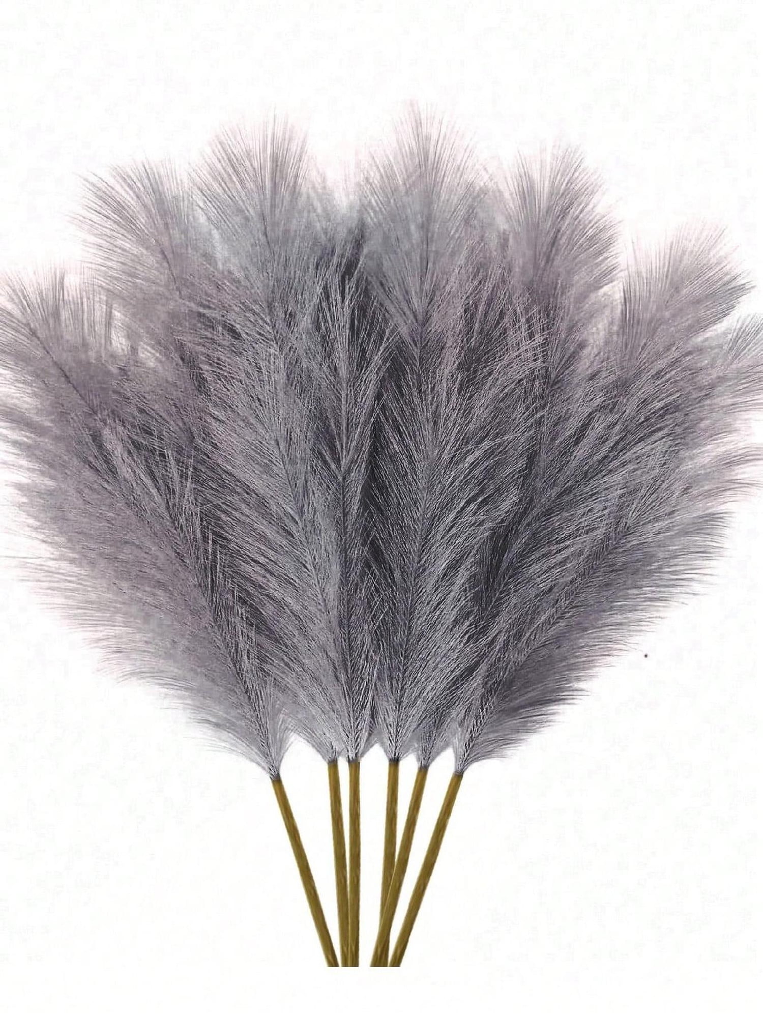 10-Piece Artificial Reed Grass Faux Pampas Fluffy Bulrush Decor - Large ...