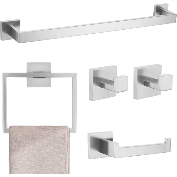 10-Piece Bathroom Hardware Accessories Set-Brushed Gold Towel Bar ...
