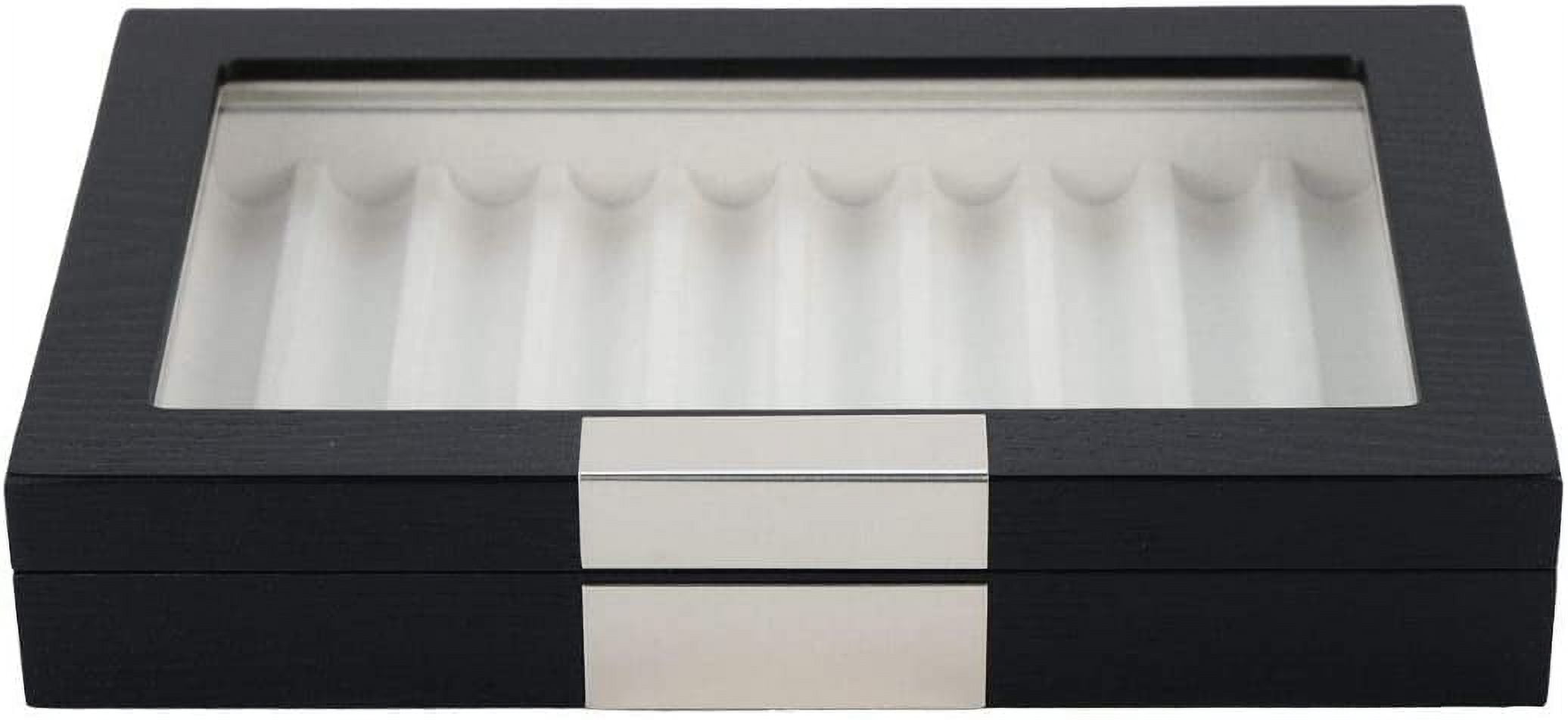 10 Piece Black Ebony Wood Pen Display Case Storage and Fountain Pen ...