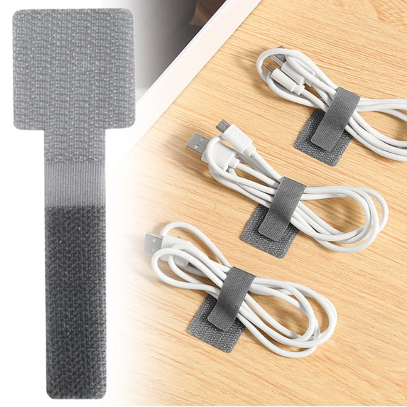 10-Piece Cable Management Kit,Velcro Strips with Adhesive,Velcro Cable ...