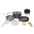10-Piece Camping Cookware Set, Hard Anodized Aluminum, Foldable Handles ...