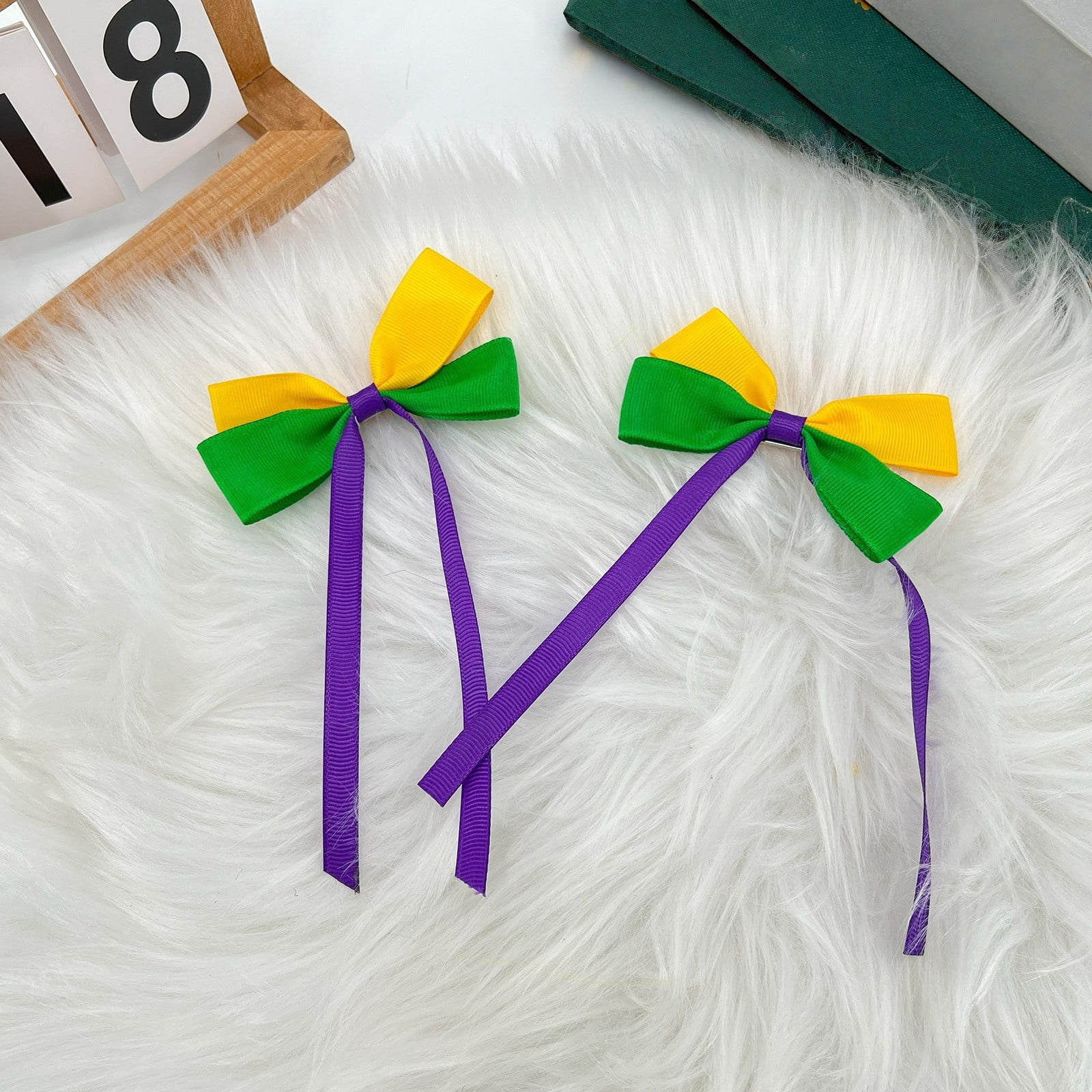 10-Piece Carnival Theme Bow Hair Clips Set, Sparkling Party Hair ...
