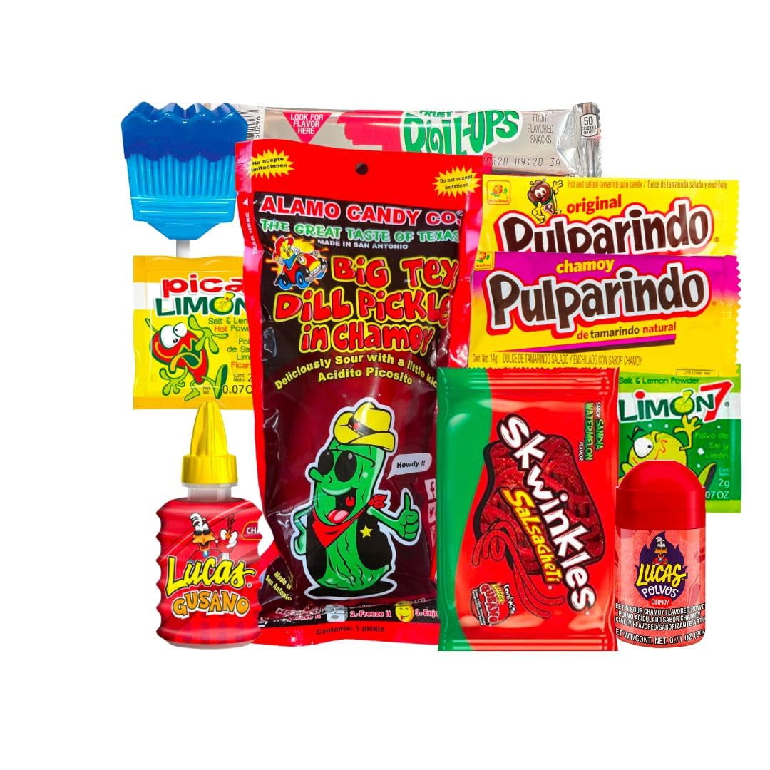 10 Piece Chamoy Pickle Kit With Mexican Candy Tiktok Chamoy Alamo