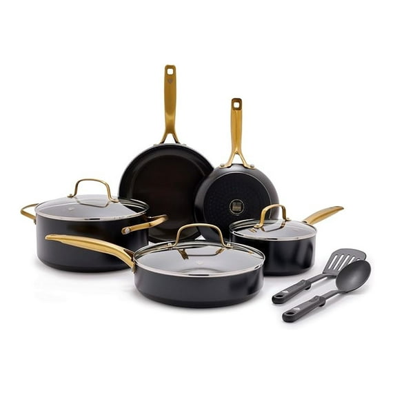 10 Piece Cookware Pots and Pans Set, Induction Suitable, Infused -Free ...
