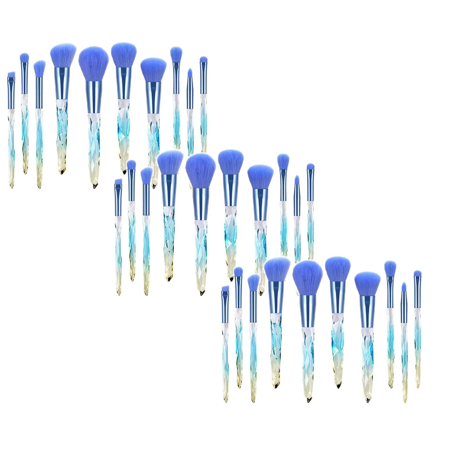 10-Piece Cosmetic Brush Set - Crystal Handle Makeup Brushes, Premium ...