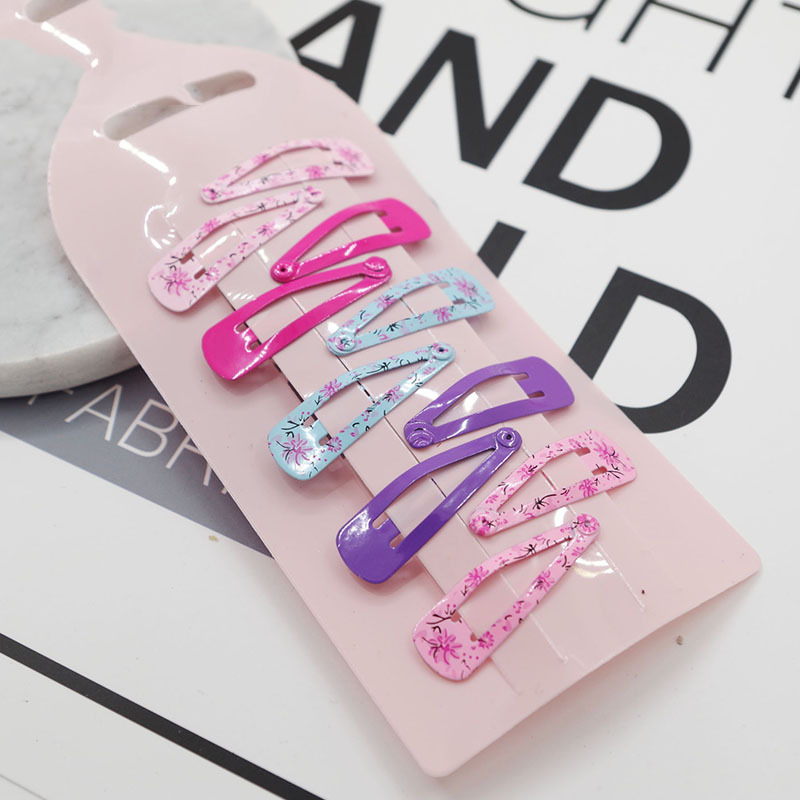 10-Piece Cute Cartoon Heart-Shaped Metal Hair Clips in Candy Color for ...