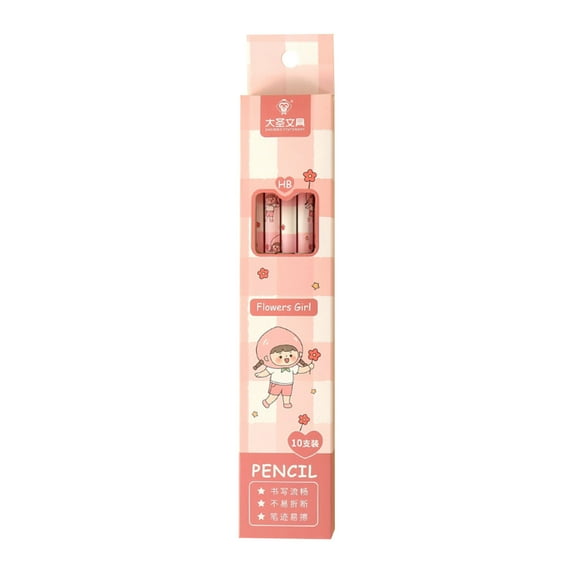 10-Piece Cute Pencils with Built-in Erasers – Portable, Durable ...