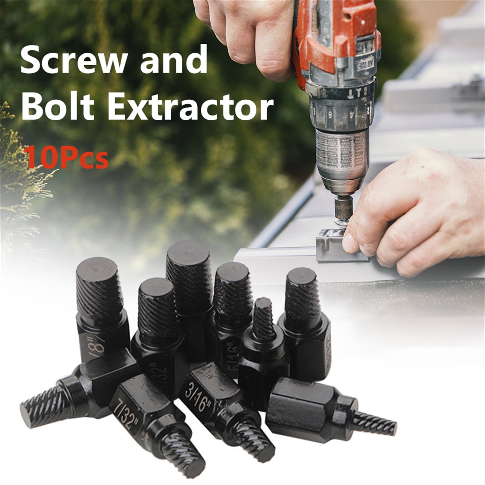 10 Piece Damaged Screw Extractor Set Easy Out Stripped Screw Remover ...